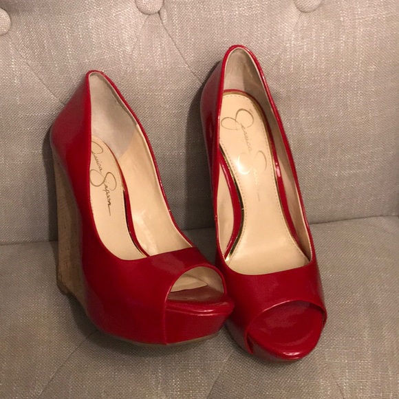Jessica Simpson | Shoes | Red Platform Shoes | Poshmark